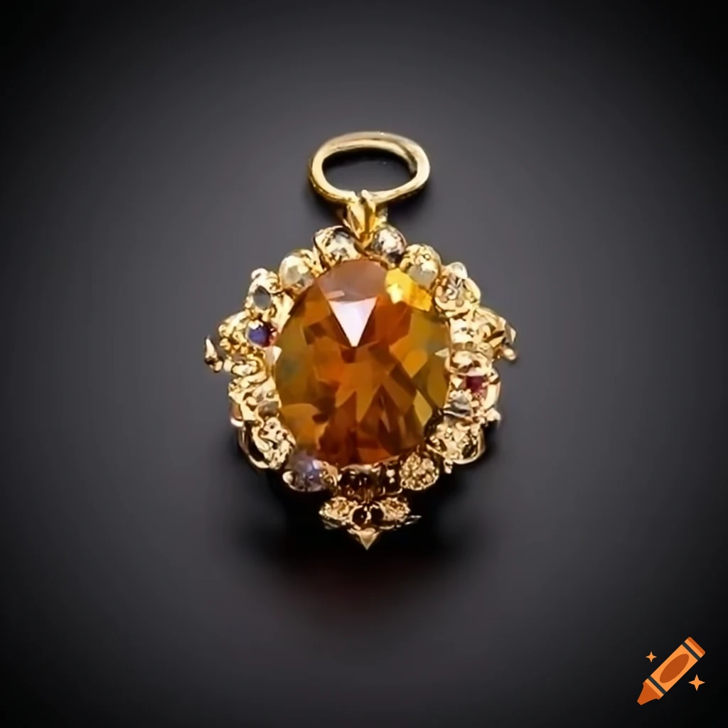 Golden jewelry with gemstones