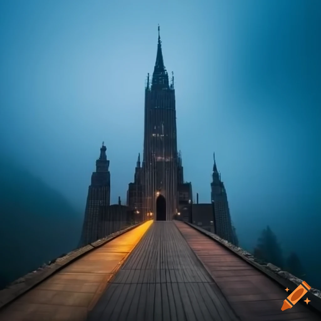 Tall towers in a picturesque landscape on Craiyon