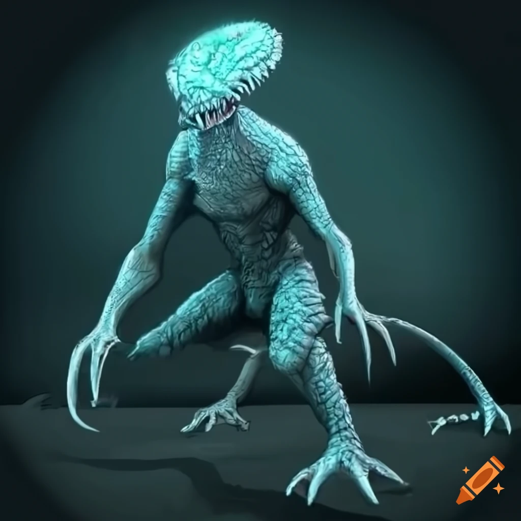 Crinoid kaiju monster wrecking a city