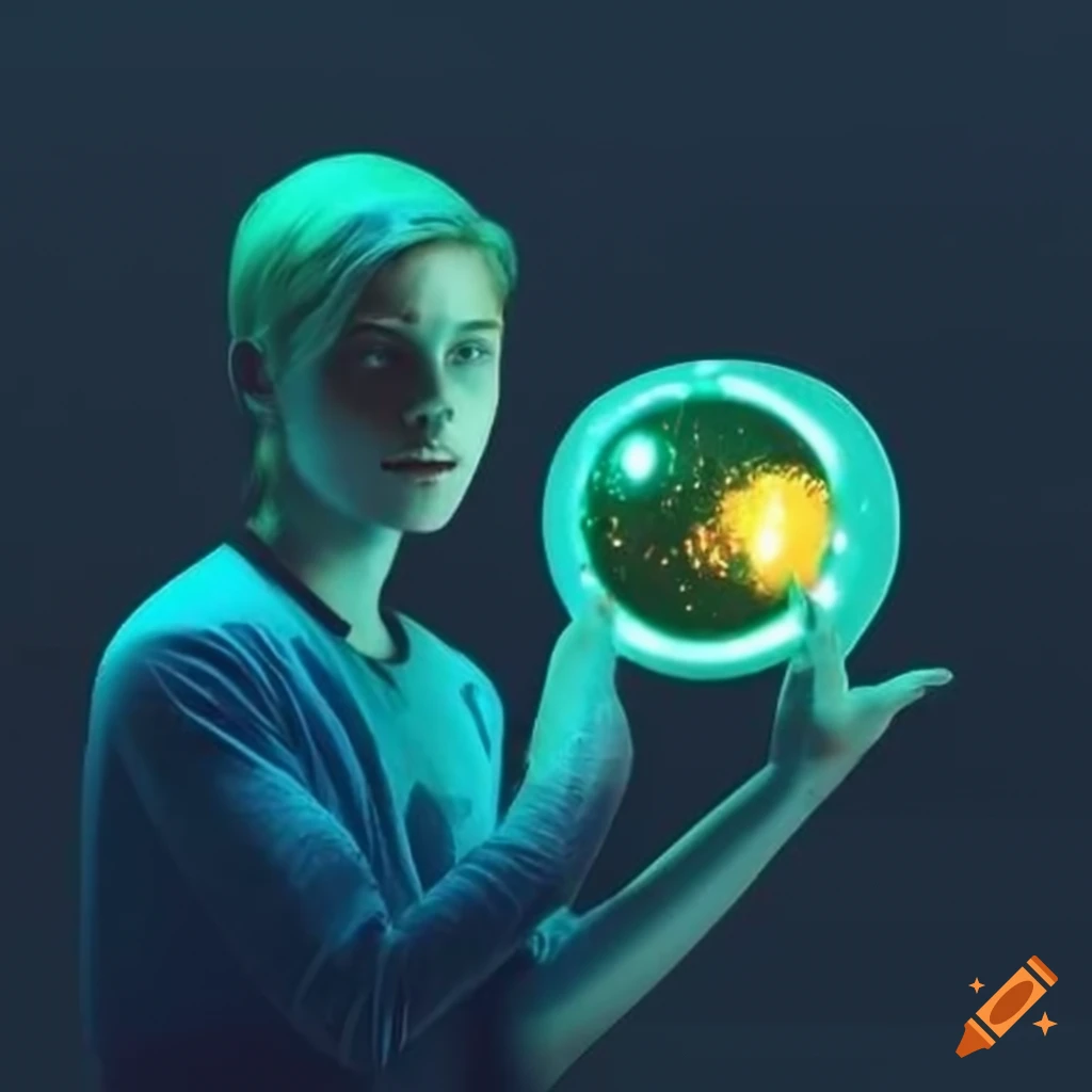 Image of a teenager holding a glowing orb