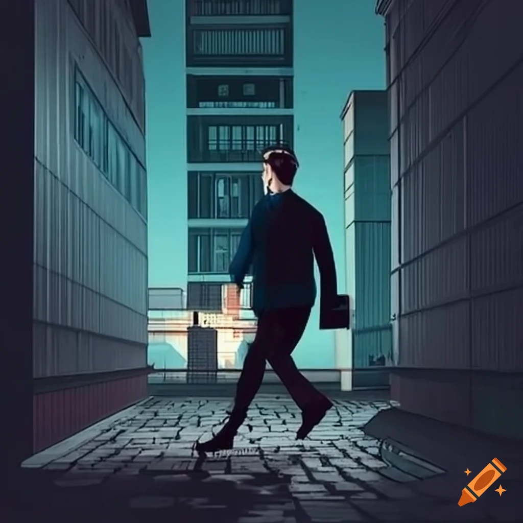 Man running past police stations on Craiyon