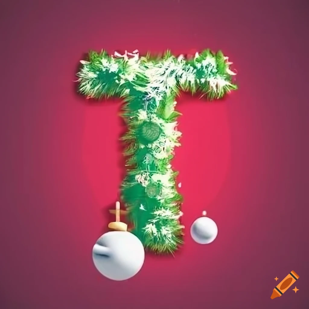 Christmas-themed letter t decoration on Craiyon