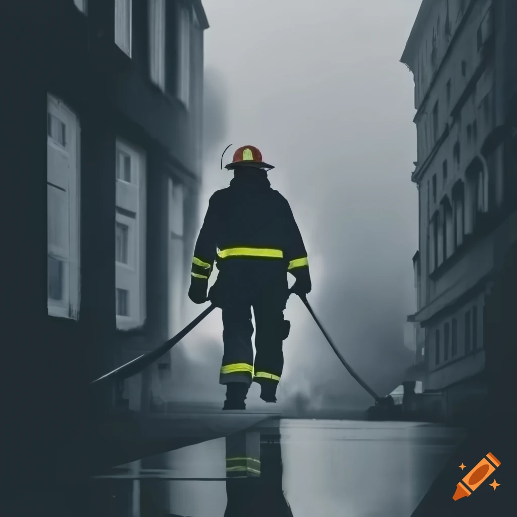 Firefighter in action on Craiyon