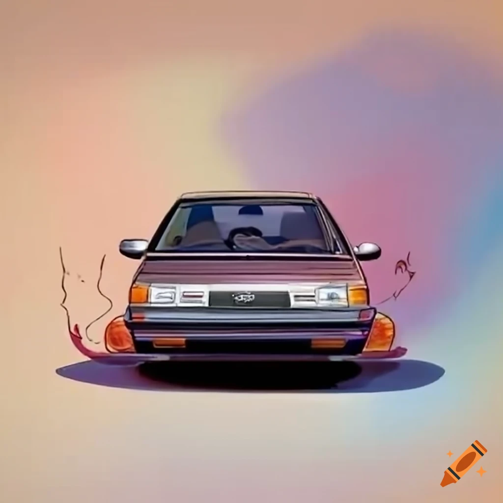 Retro japanese animation of a 1988 toyota camry on Craiyon