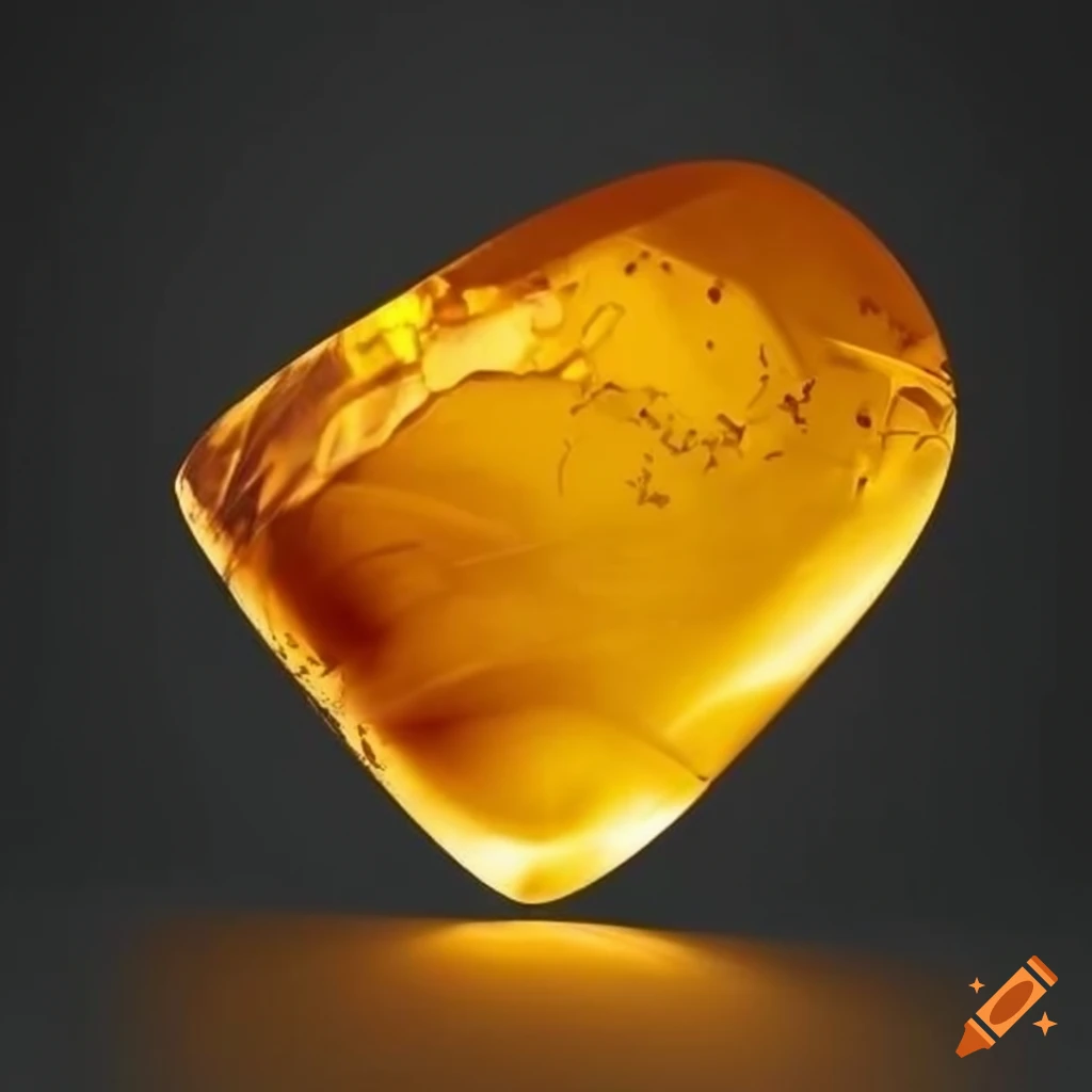 Backlit natural amber with clear front on Craiyon