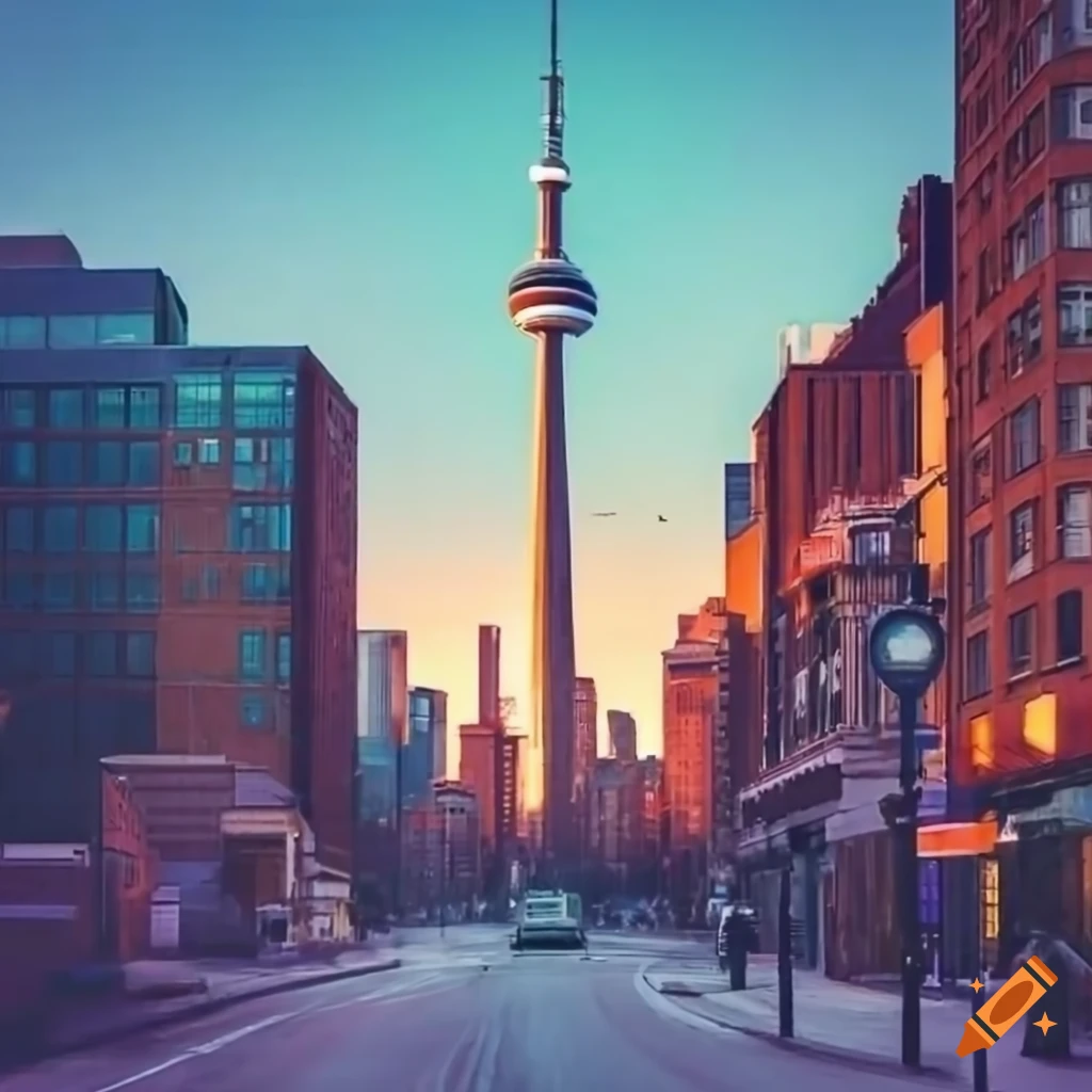Minimalist photo of Toronto cityscape with CN Tower in the background ...
