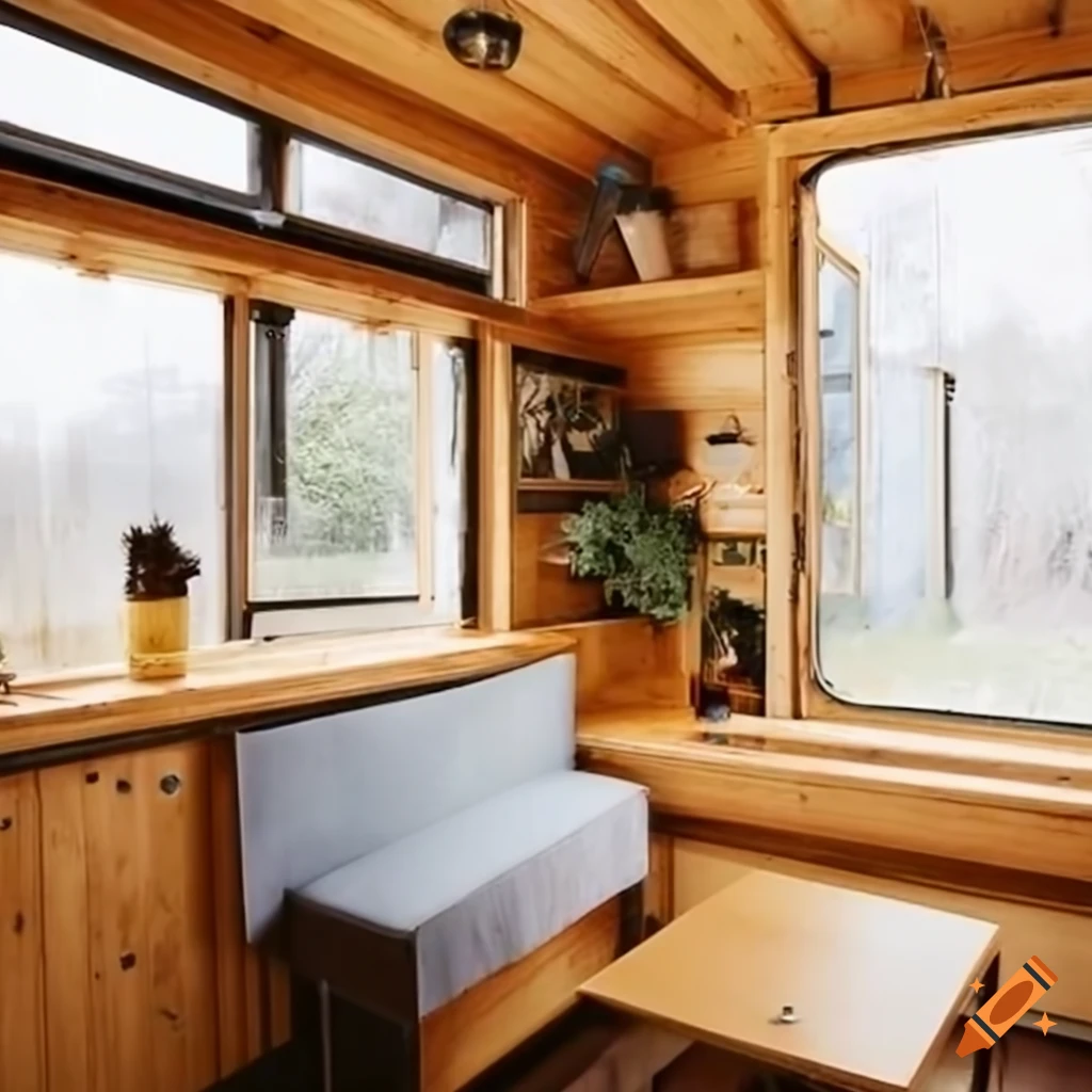 Floor plans of a cozy tiny house with two floors on Craiyon