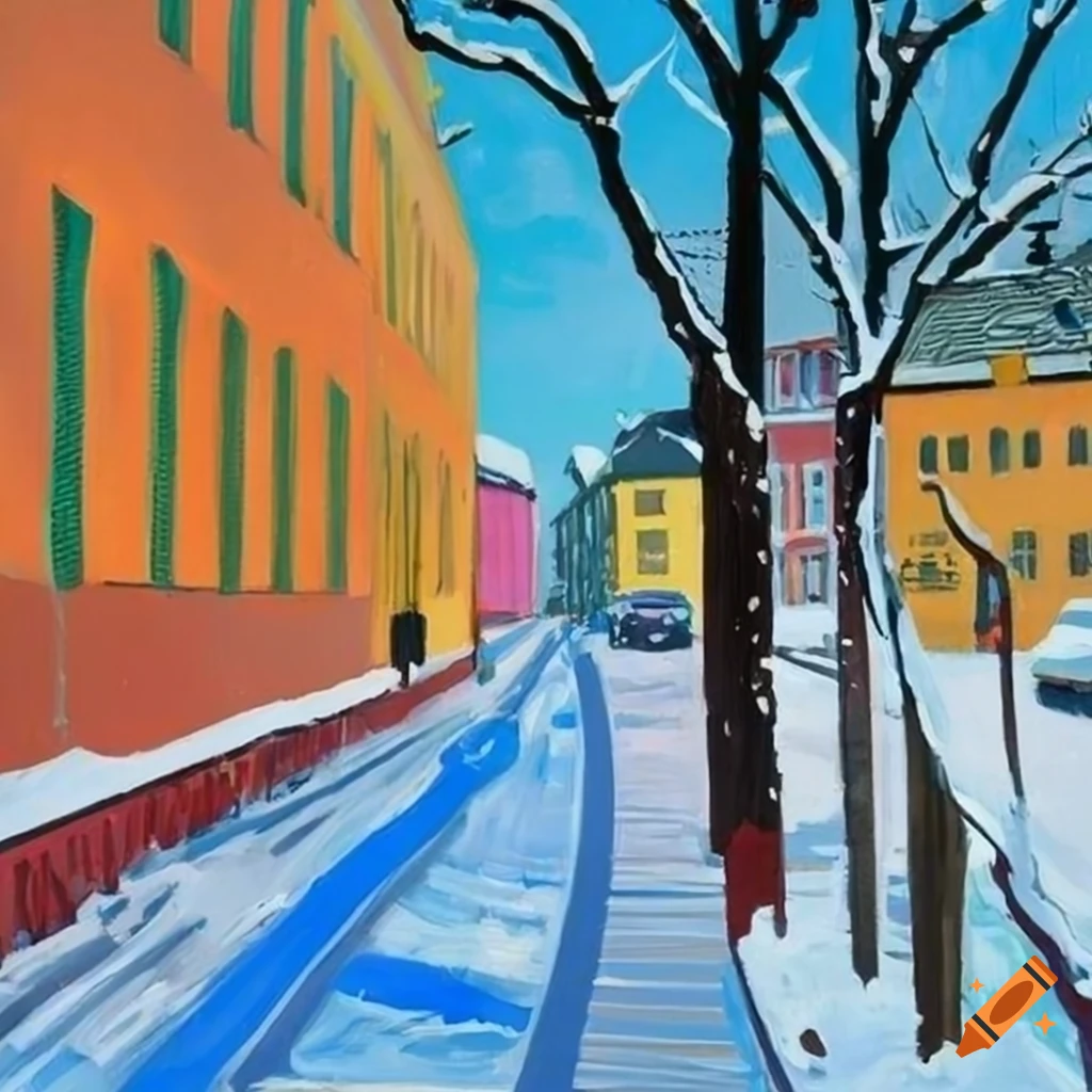 Oil painting of a street in oslo, norway on Craiyon