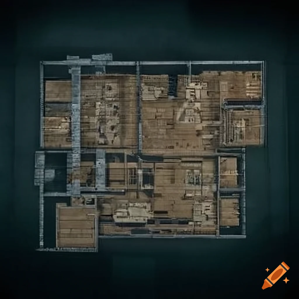 Overhead map of a jail