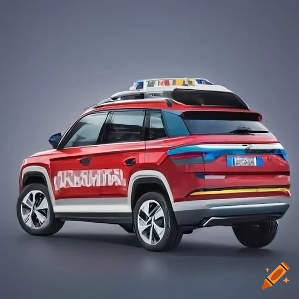 Samu 68 emergency vehicle with reflective yellow stripes on Craiyon