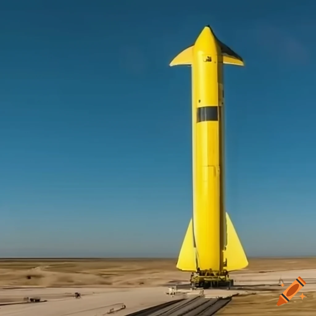 Yellow spacex starship on Craiyon