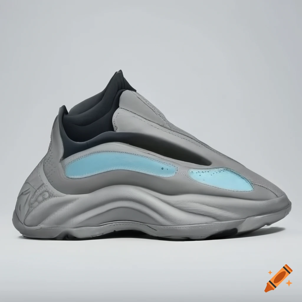 Side view of futuristic yeezy 700v3 adidas ski boot slip on on Craiyon