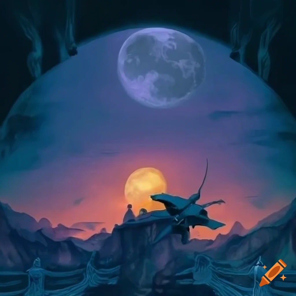 Beautiful fox gazing at the moon on a remote island on Craiyon