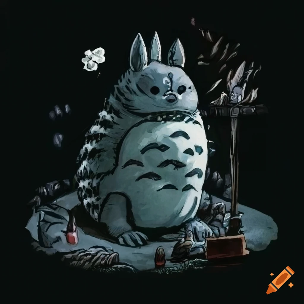 Graphic novel artwork of Blade Runner, Godzilla, Totoro, and Garfield ...