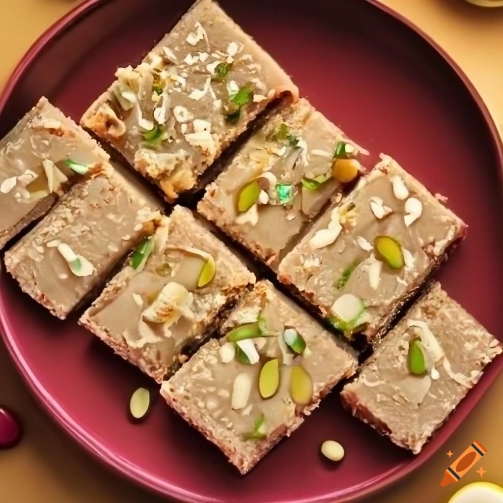Delicious burfi dessert on Craiyon