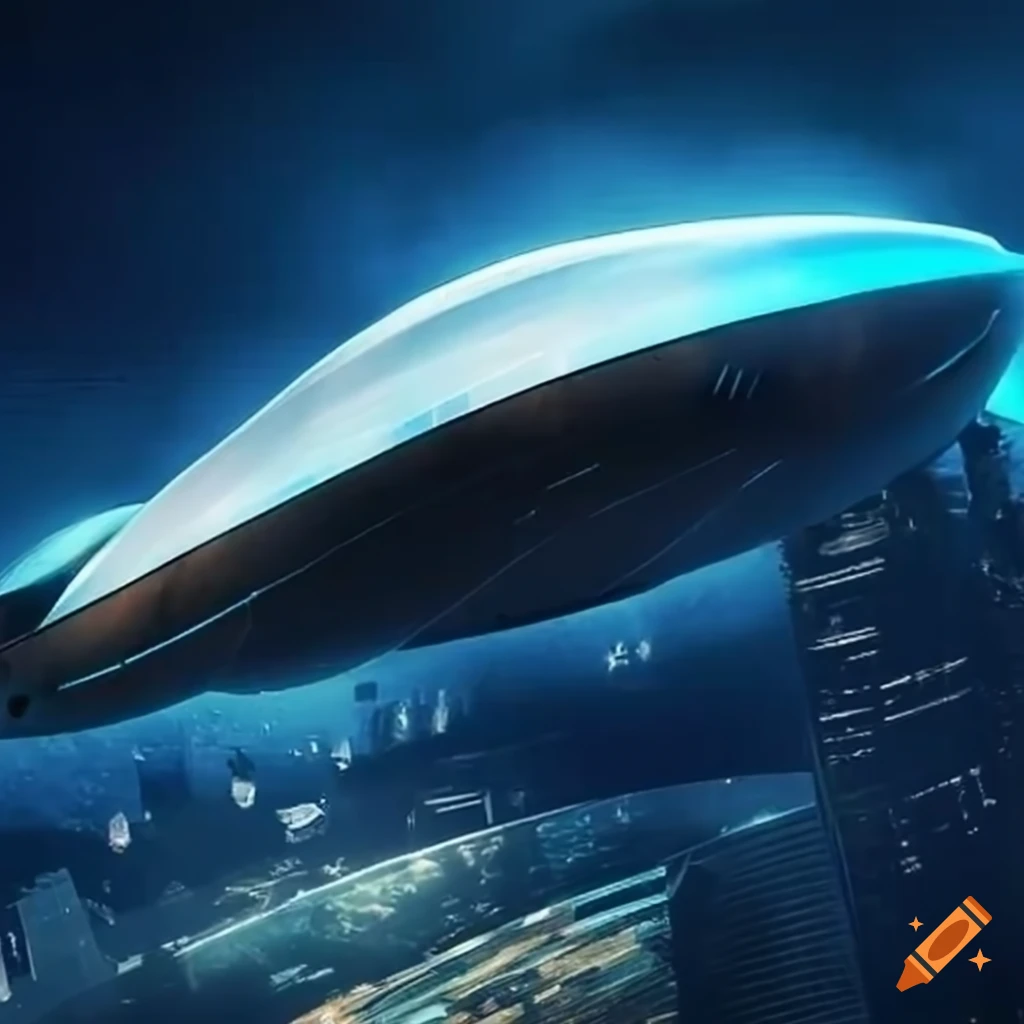 Futuristic luxury airship design on Craiyon