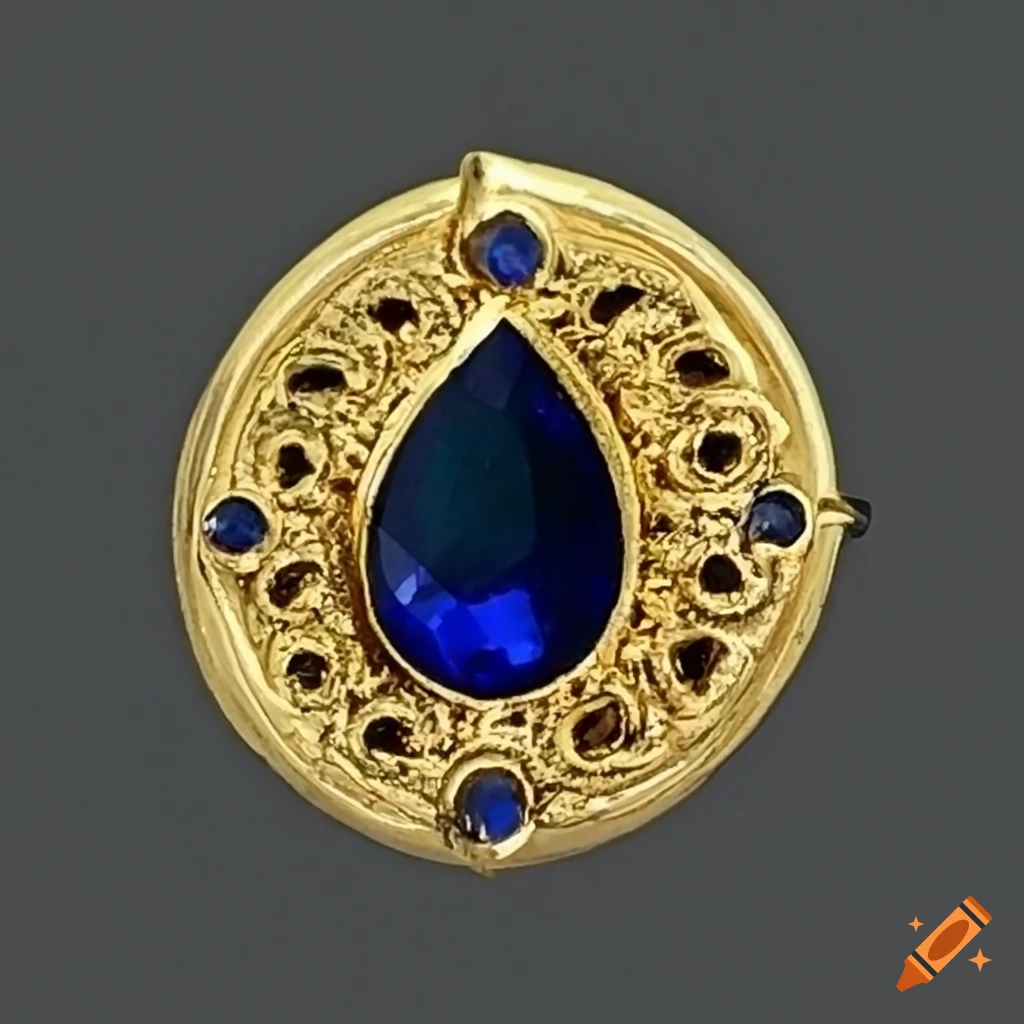 Golden brooch with red diamonds on Craiyon