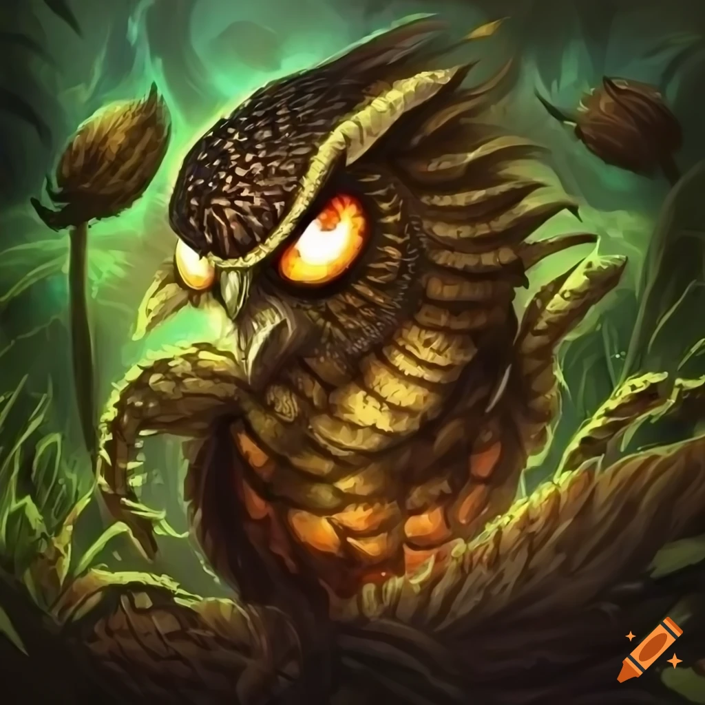 Artwork of a scorpion-owl creature on Craiyon