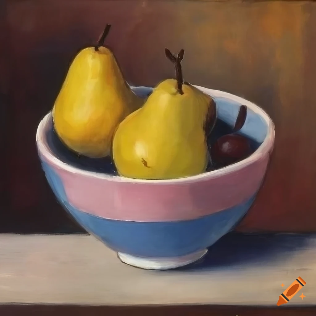 Modigliani still life painting of pears and cherries on Craiyon