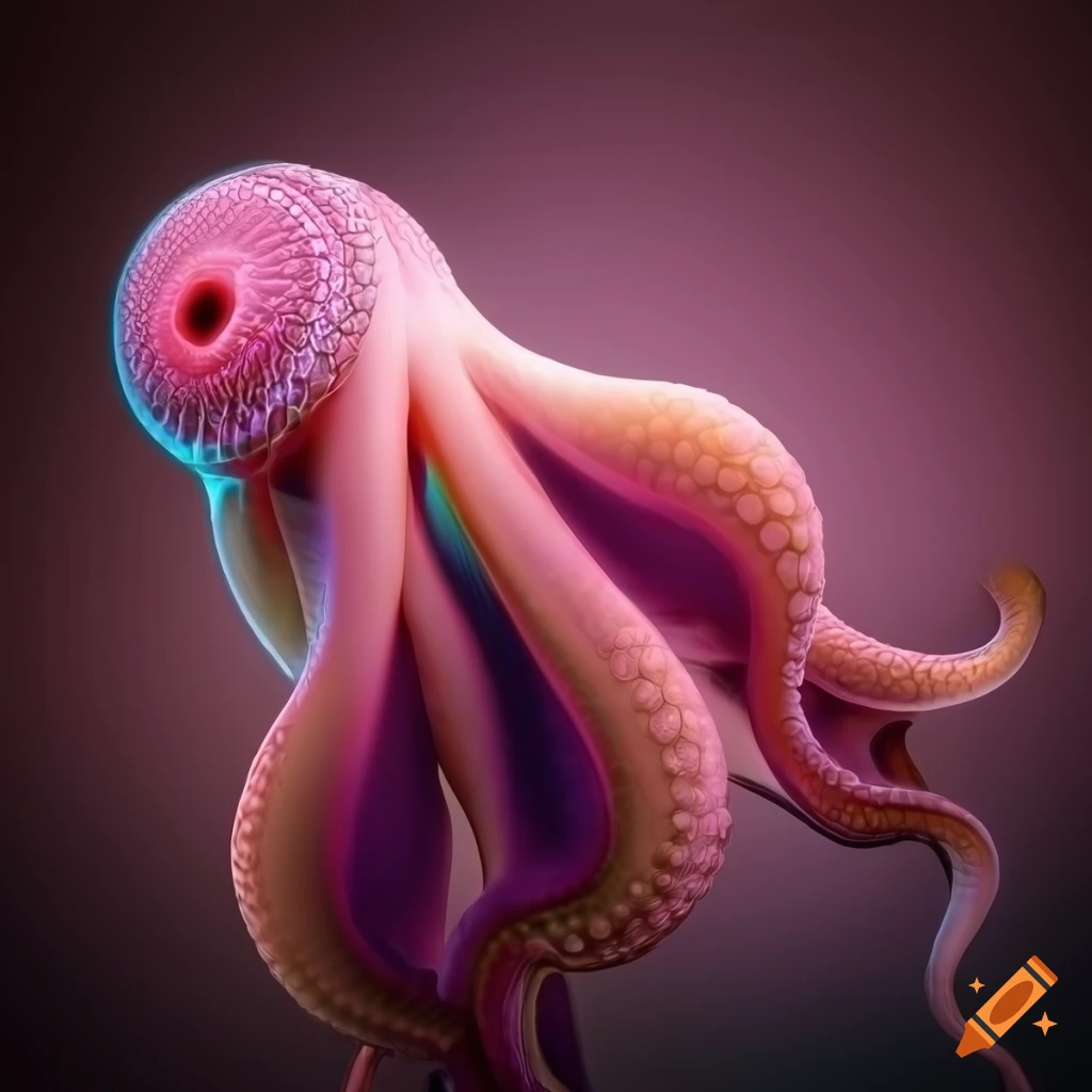 Detailed artwork of pink tentacles with smooth skin on Craiyon