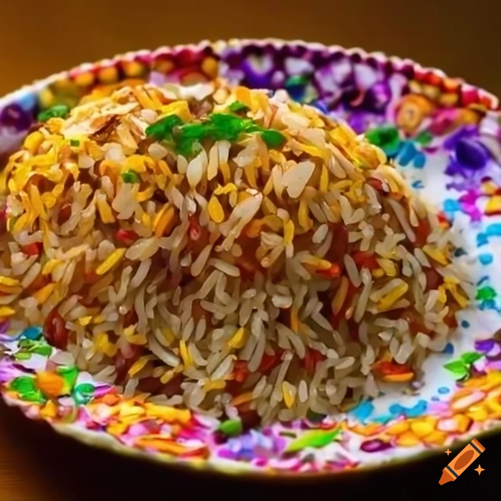 Colorful plate of fragrant persian jewelled rice