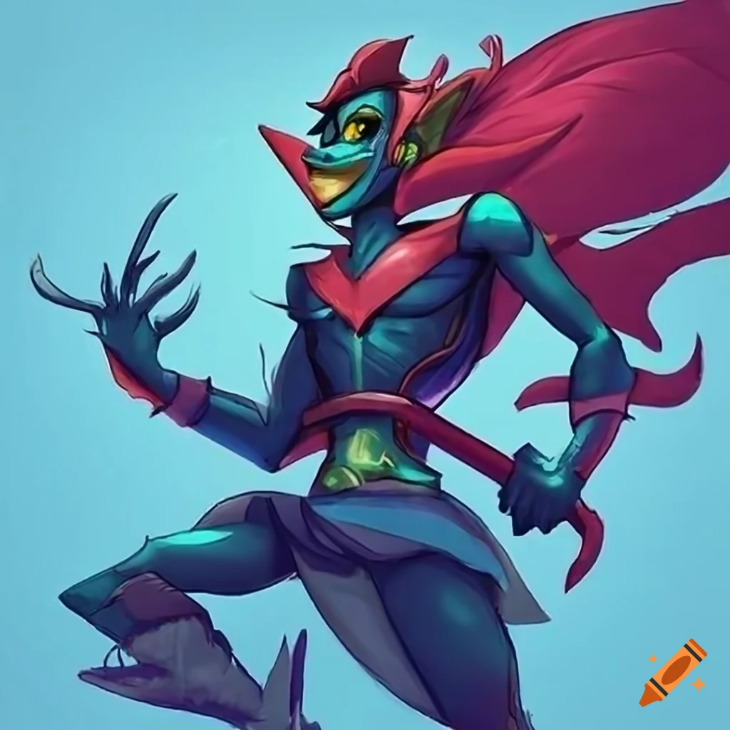 Undyne from the video game undertale on Craiyon