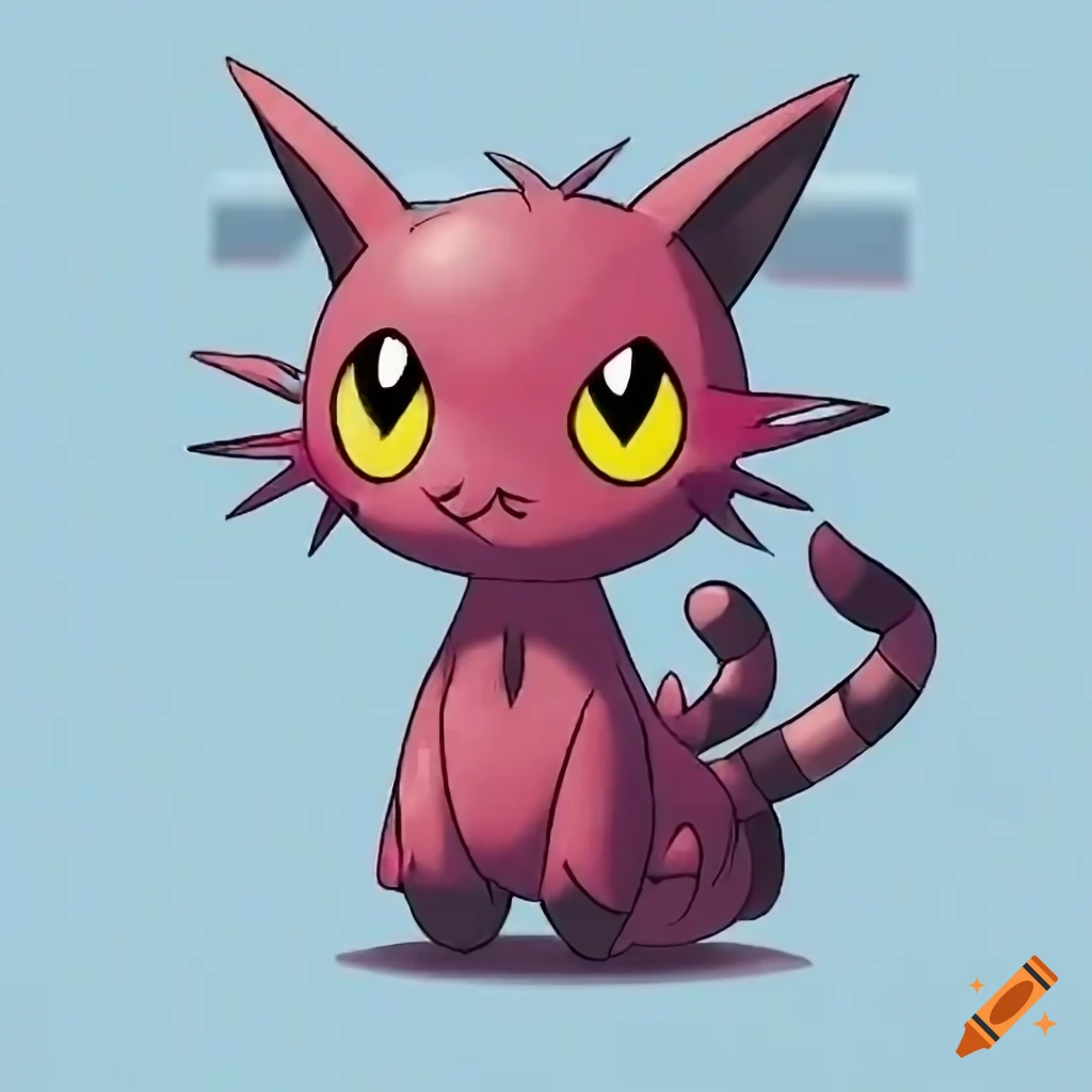 Image of a poison-type cat pokemon on Craiyon