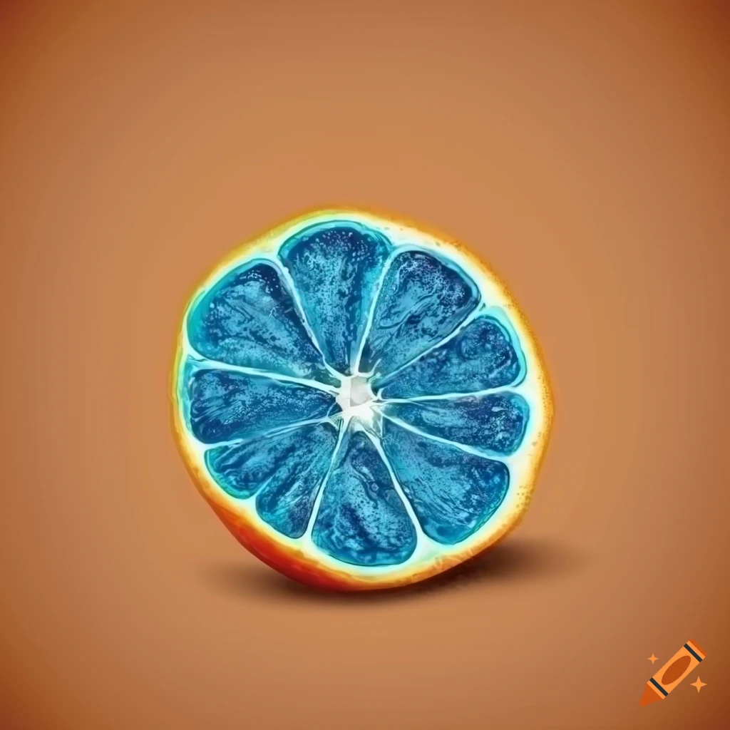 Creative and colorful vector art illustration of orange fruit design ...