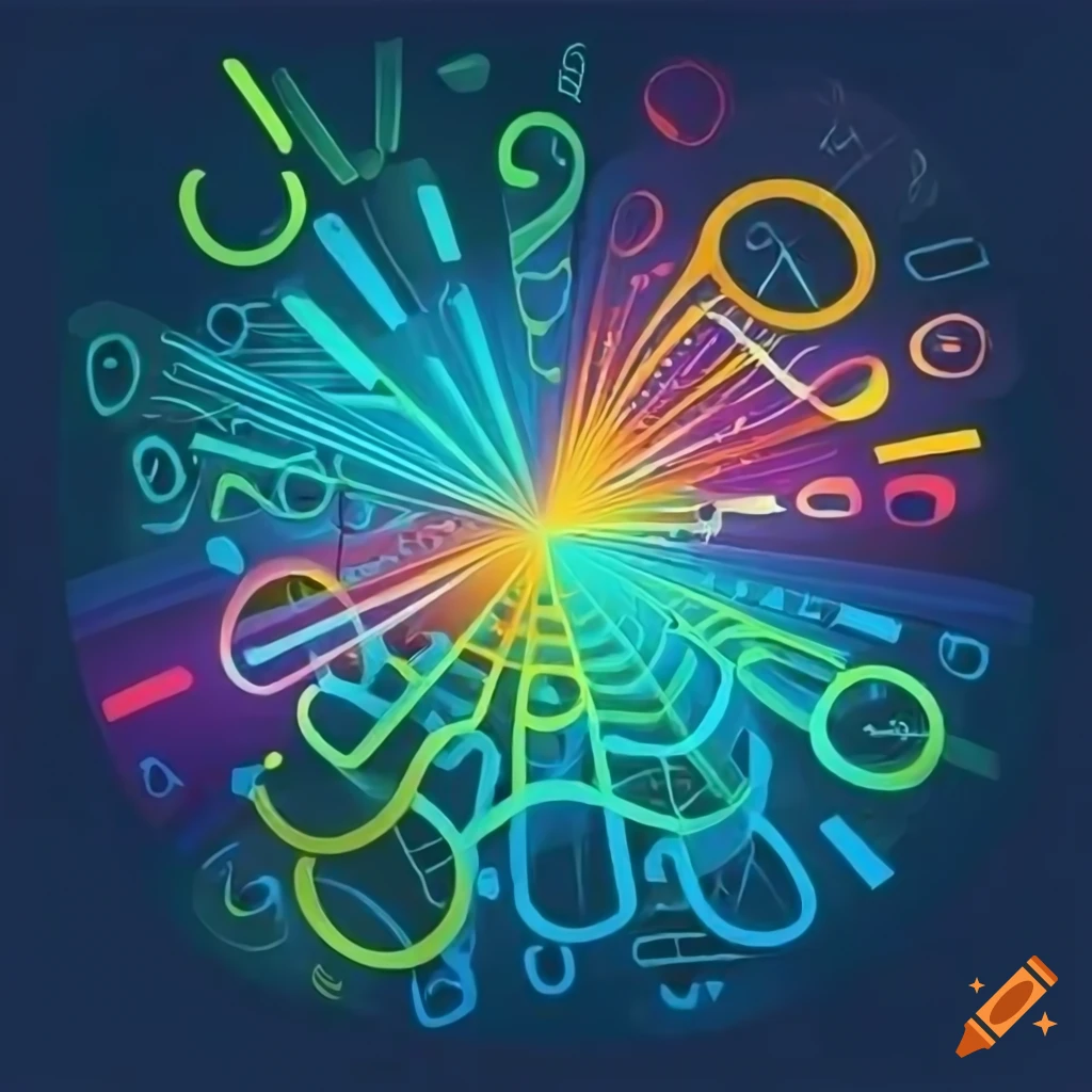 Colorful abstract art representing mathematical concept of vectors on ...