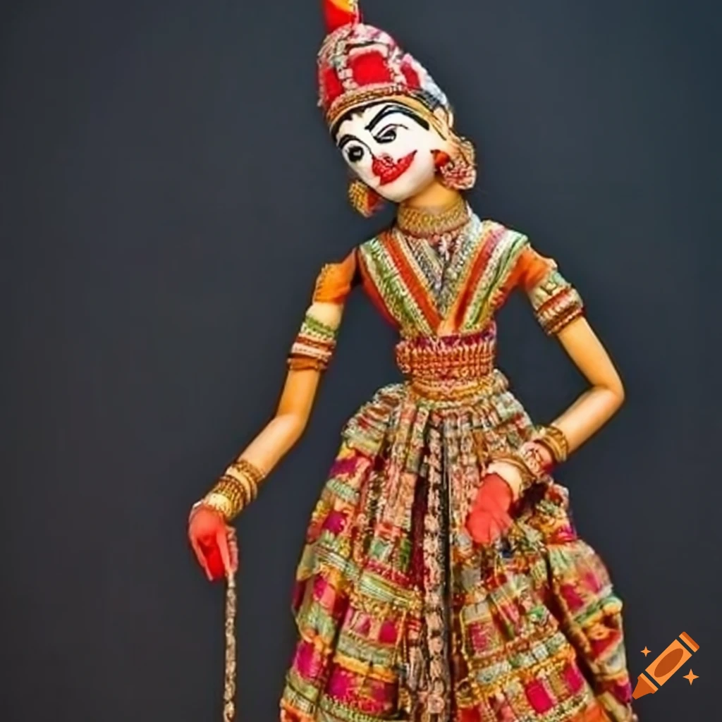 Indian puppet on strings on Craiyon