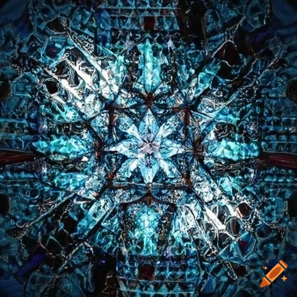 Intricate crystal-like geometric design