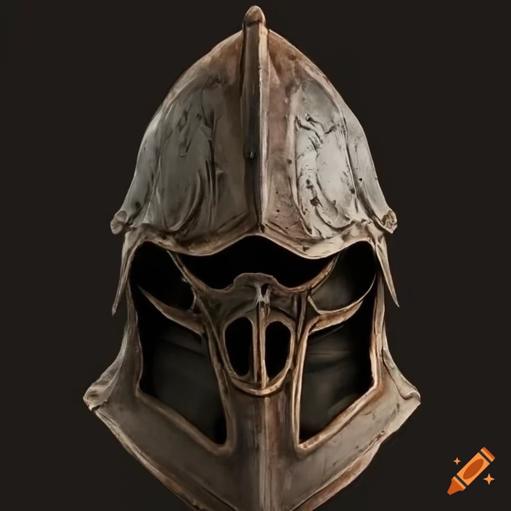 Light magical fantasy open helmet detailed front view on Craiyon