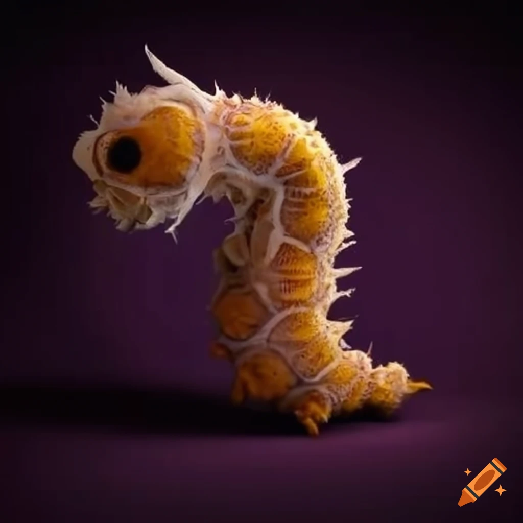 Image of a toothy caterpillar-crinoid hybrid monster on Craiyon