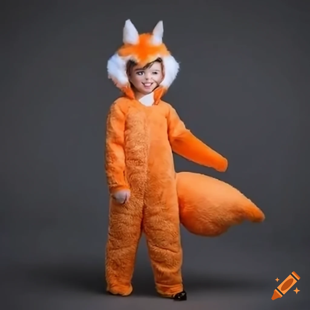 Child wearing a fox costume on Craiyon