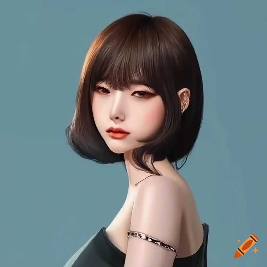 Portrait Of A Woman With Korean inspired Hairstyle On Craiyon Portrait Of A Woman With Korean inspired Hairstyle On Craiyon