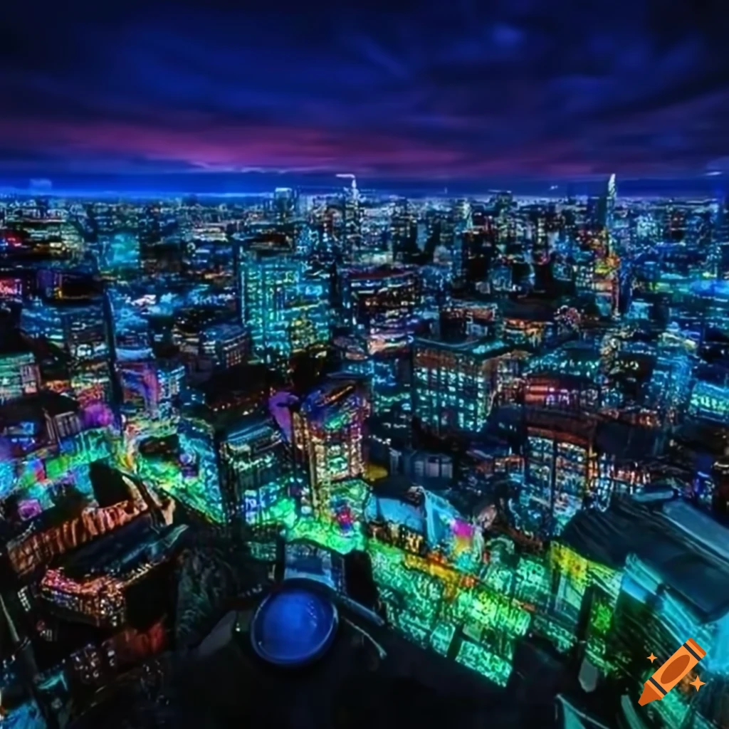 Ultra high resolution hyper-realistic cityscape art on Craiyon