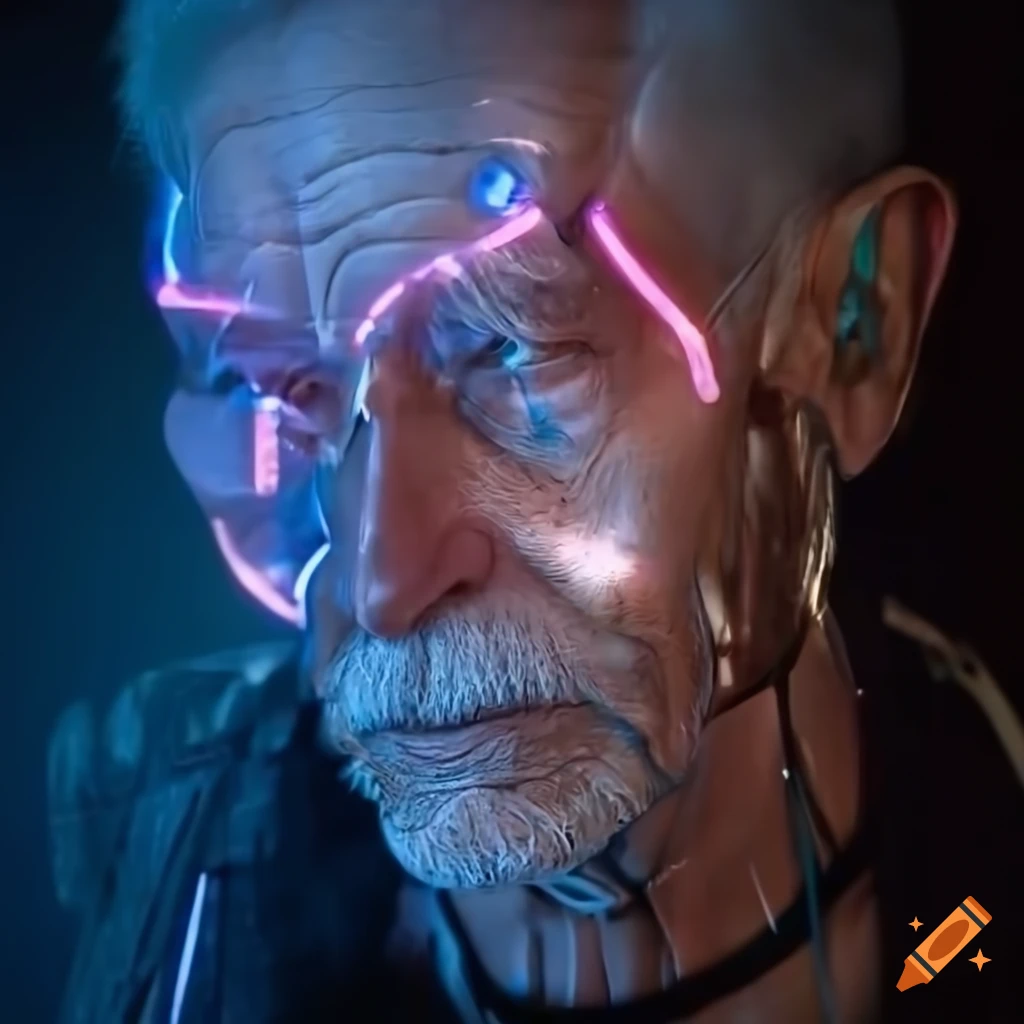 Photorealistic image of a stylish male cyborg on Craiyon