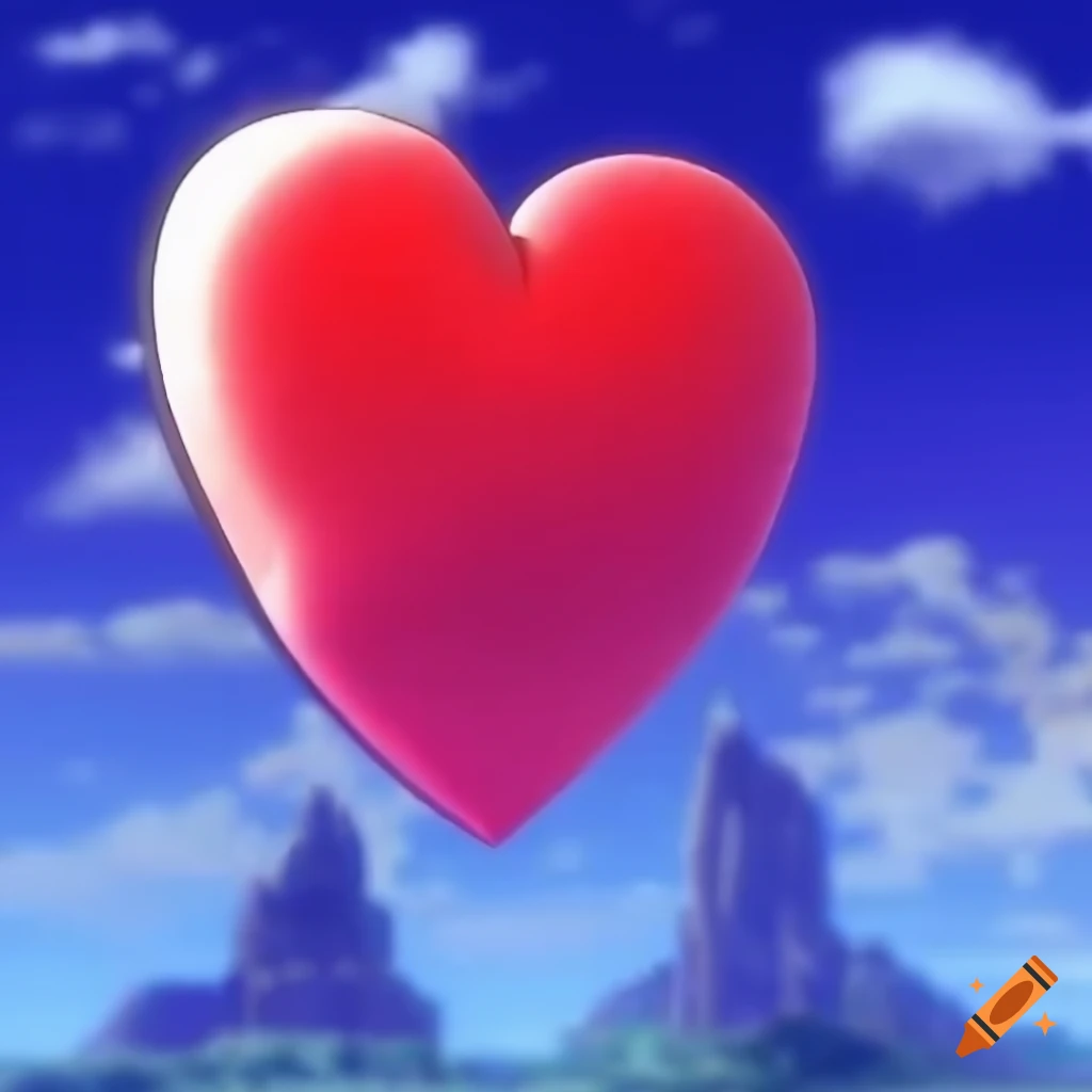 Shiny 3d anime heart from the 2000s on Craiyon