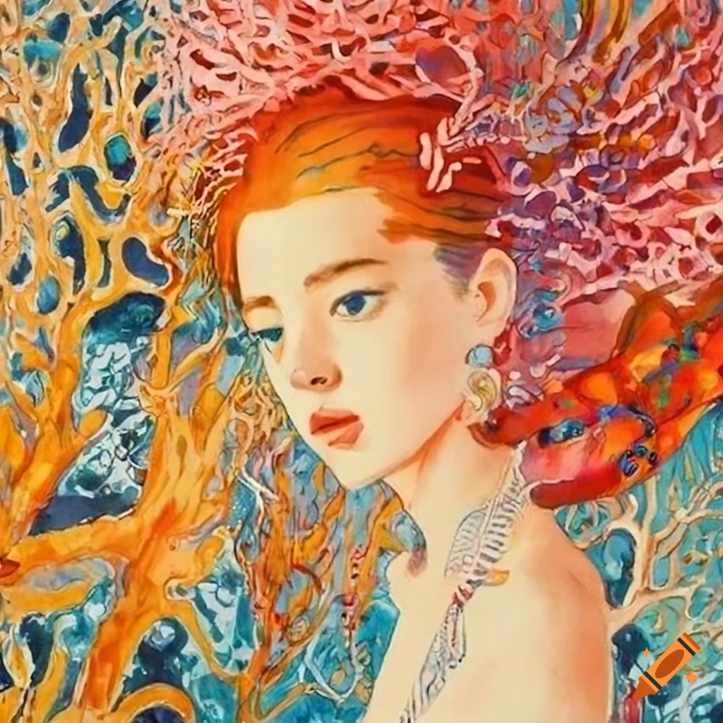Ink Illustration With Coral Fish And Seashells ink-illustration-with-coral-fish-and-seashells
