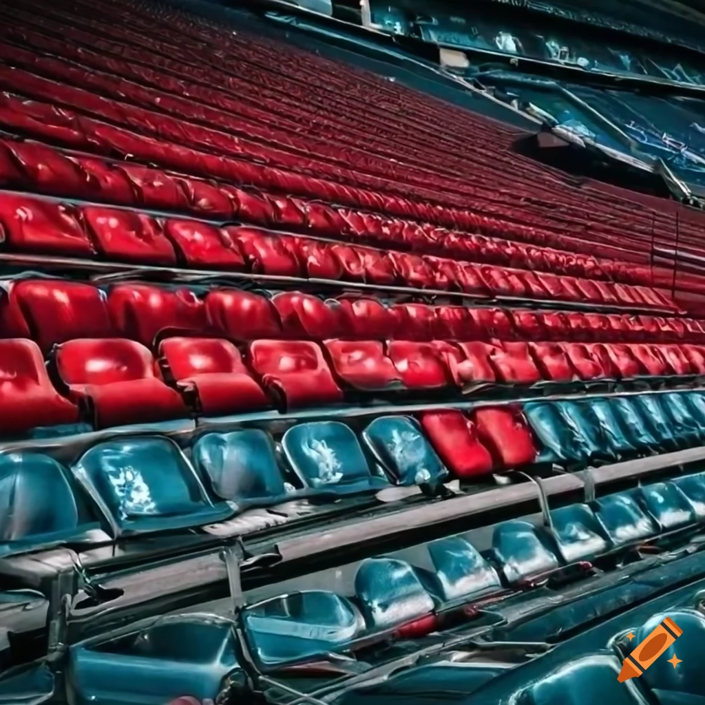 Tricolor yellow, green, red flag in a stadium on Craiyon