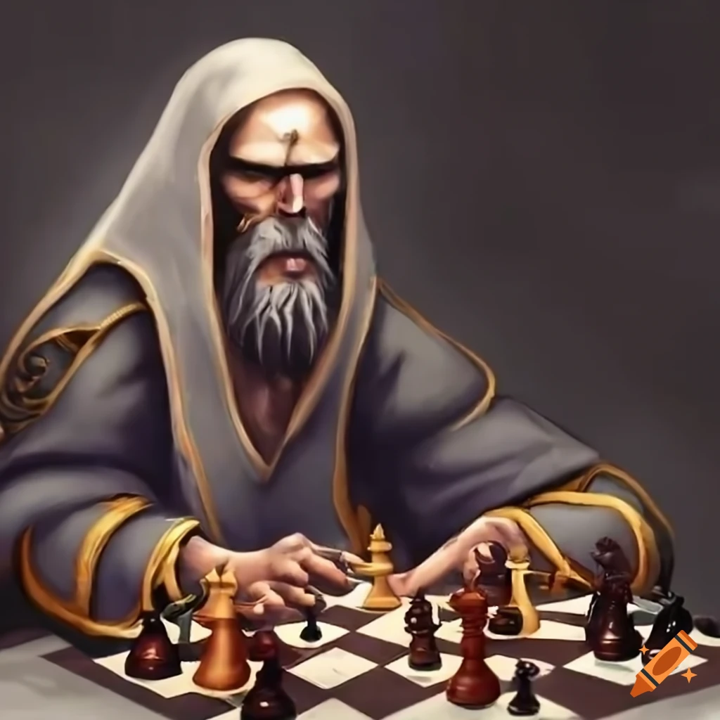 Image of wizards playing chess on Craiyon