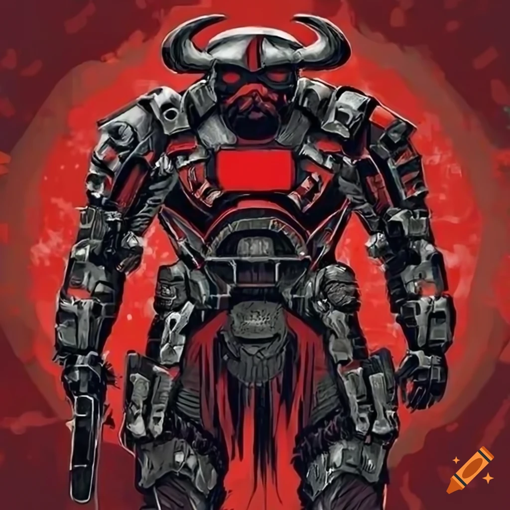 Sci-fi soldiers in black and red plate armor