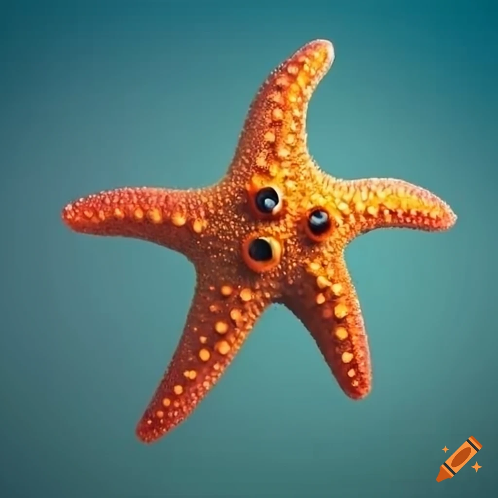 Orange Starfish Sea Stars In A Reef Colorful Underwater Landscape Stock ...