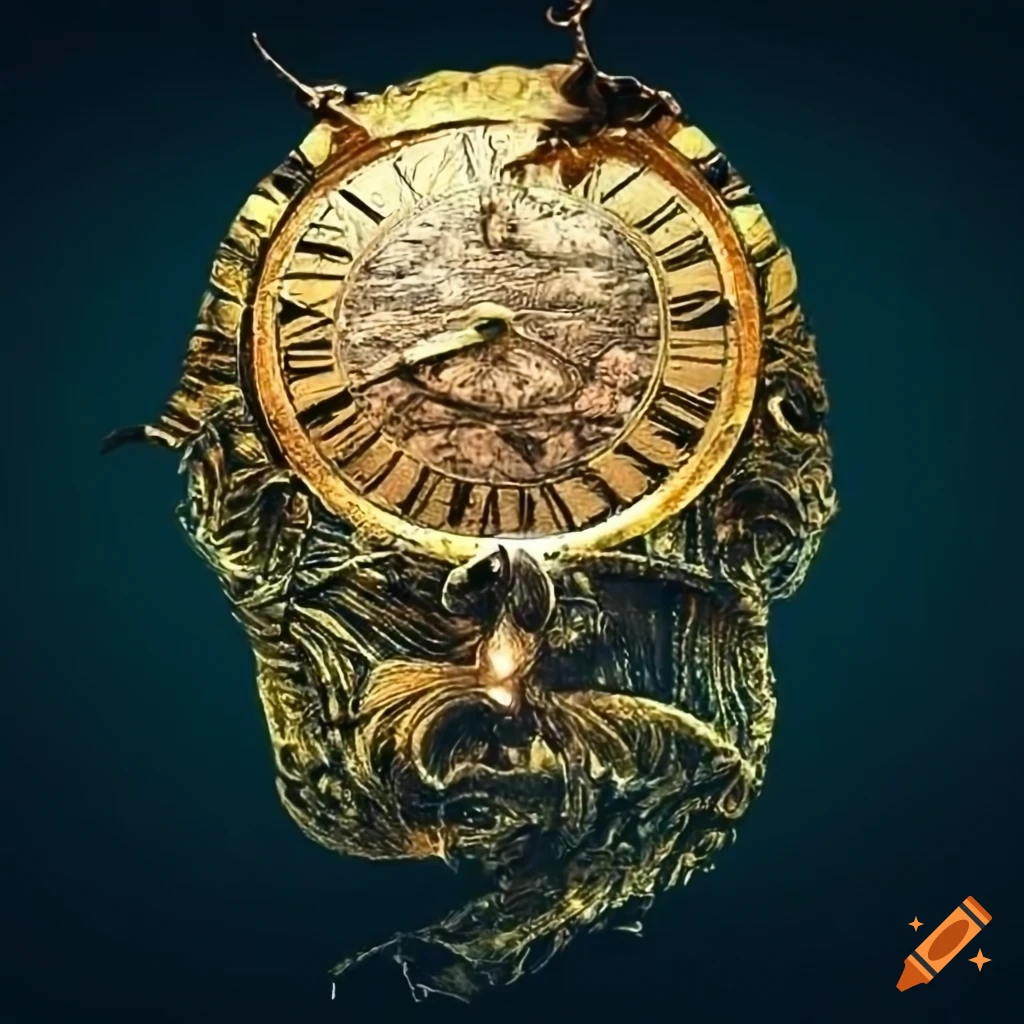 Clock emblem with tree growing out of it on Craiyon