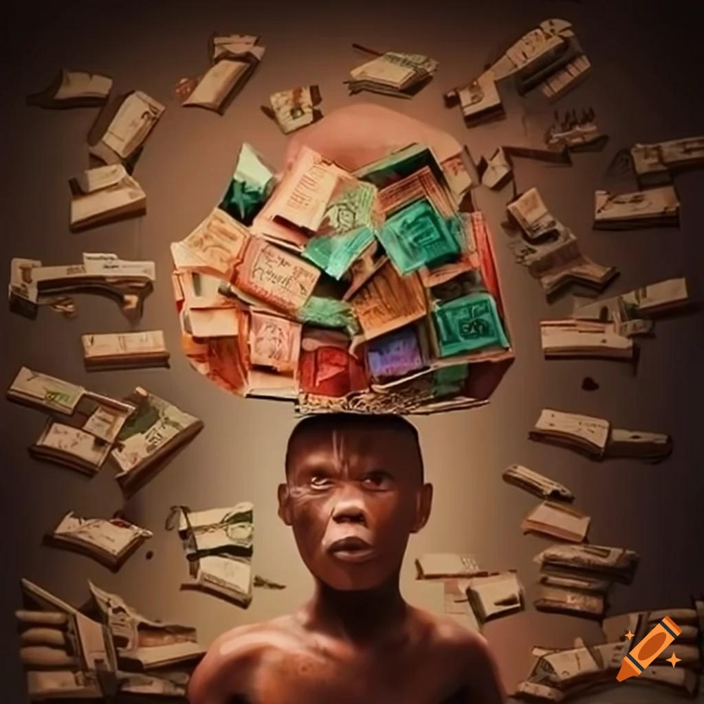 Artwork depicting poverty and wealth on Craiyon