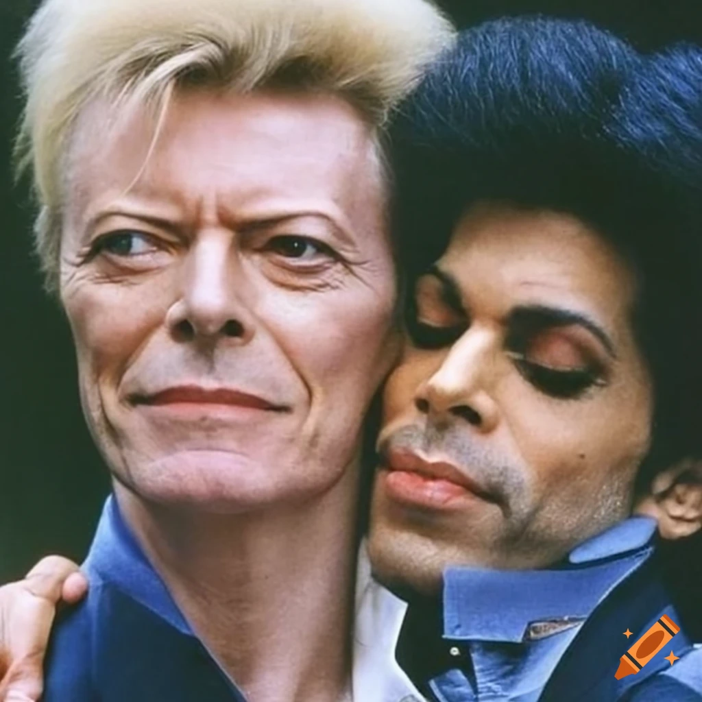 David Bowie and Prince together on their home planet on Craiyon