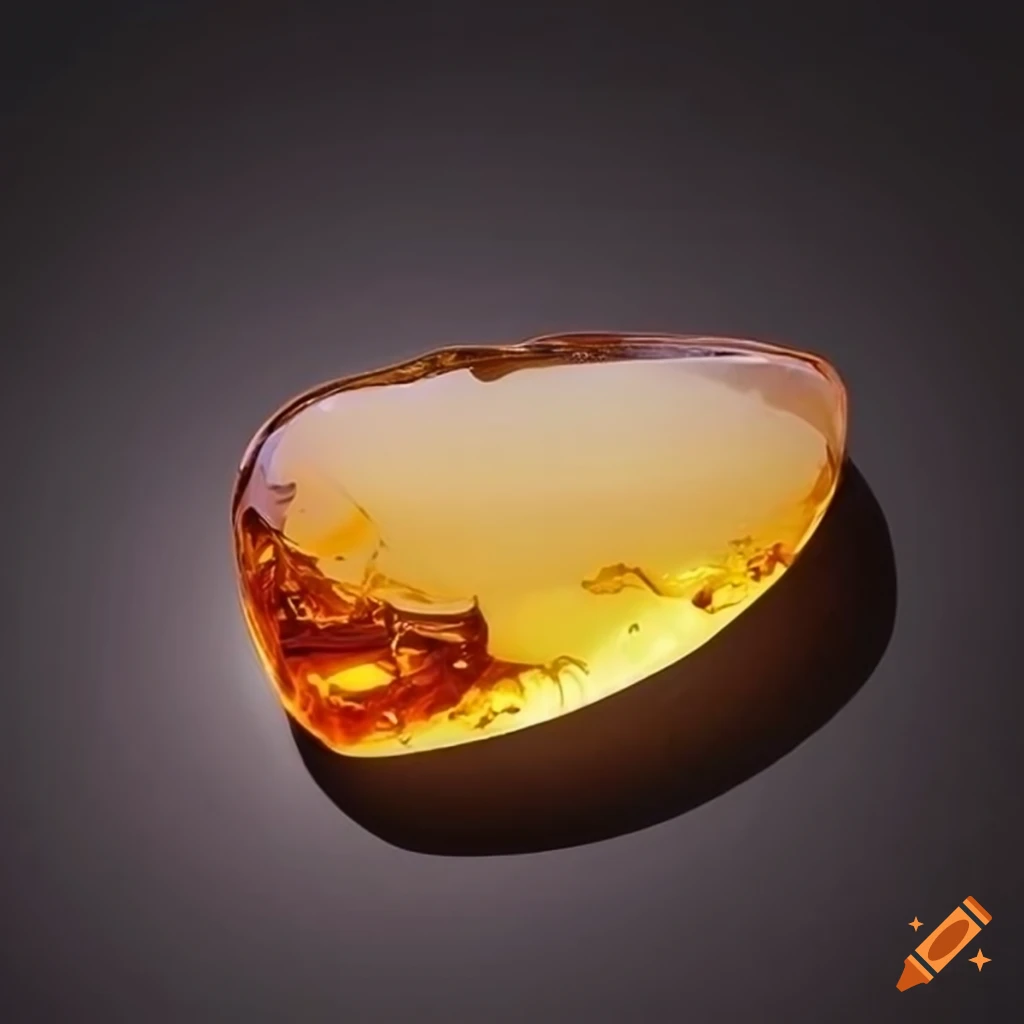 Transparent amber gemstone with unique shape