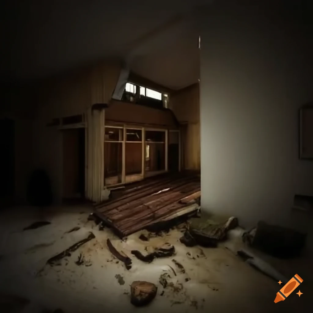 Modern abandoned house with mist on Craiyon