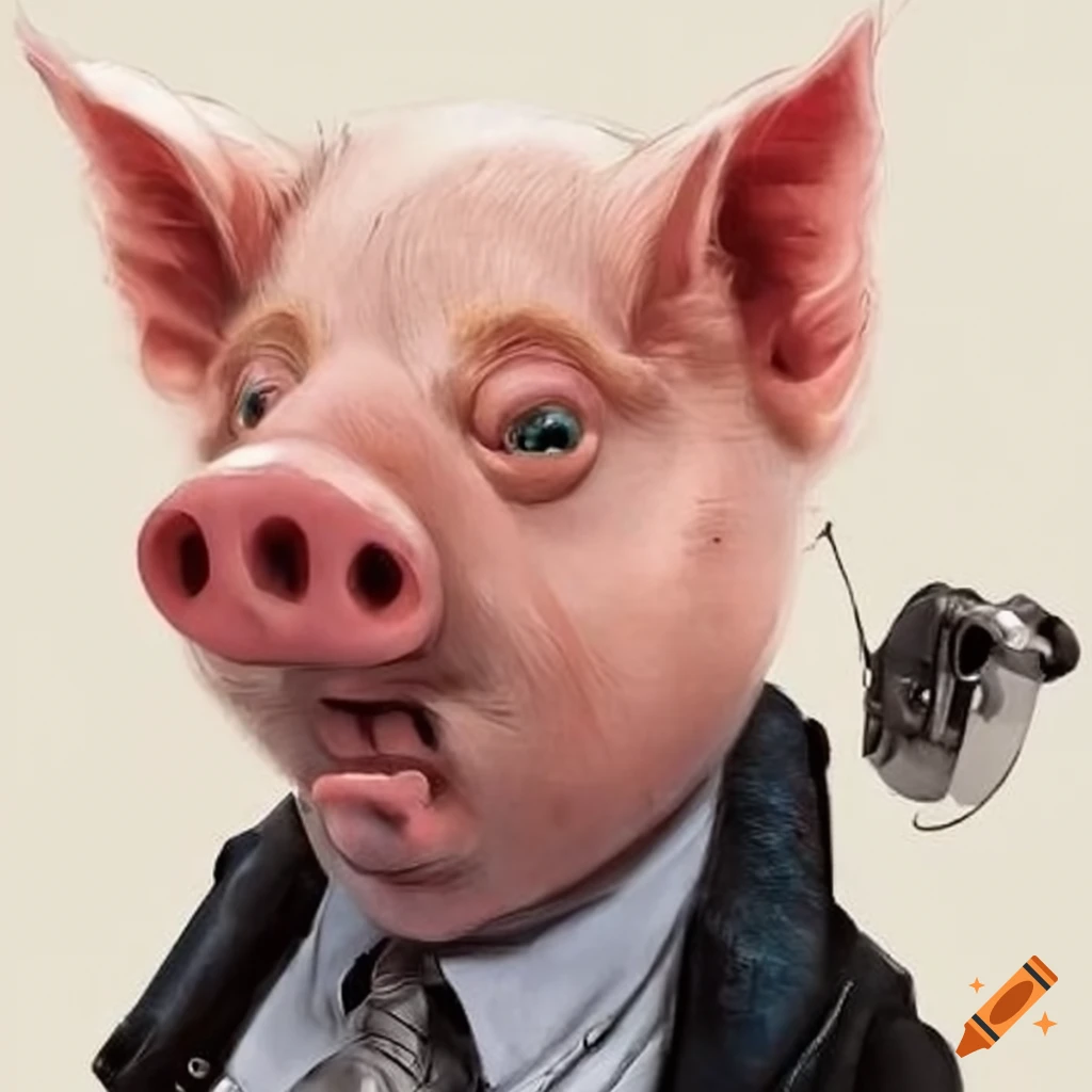 Satirical illustration of billy joel as a pig on Craiyon