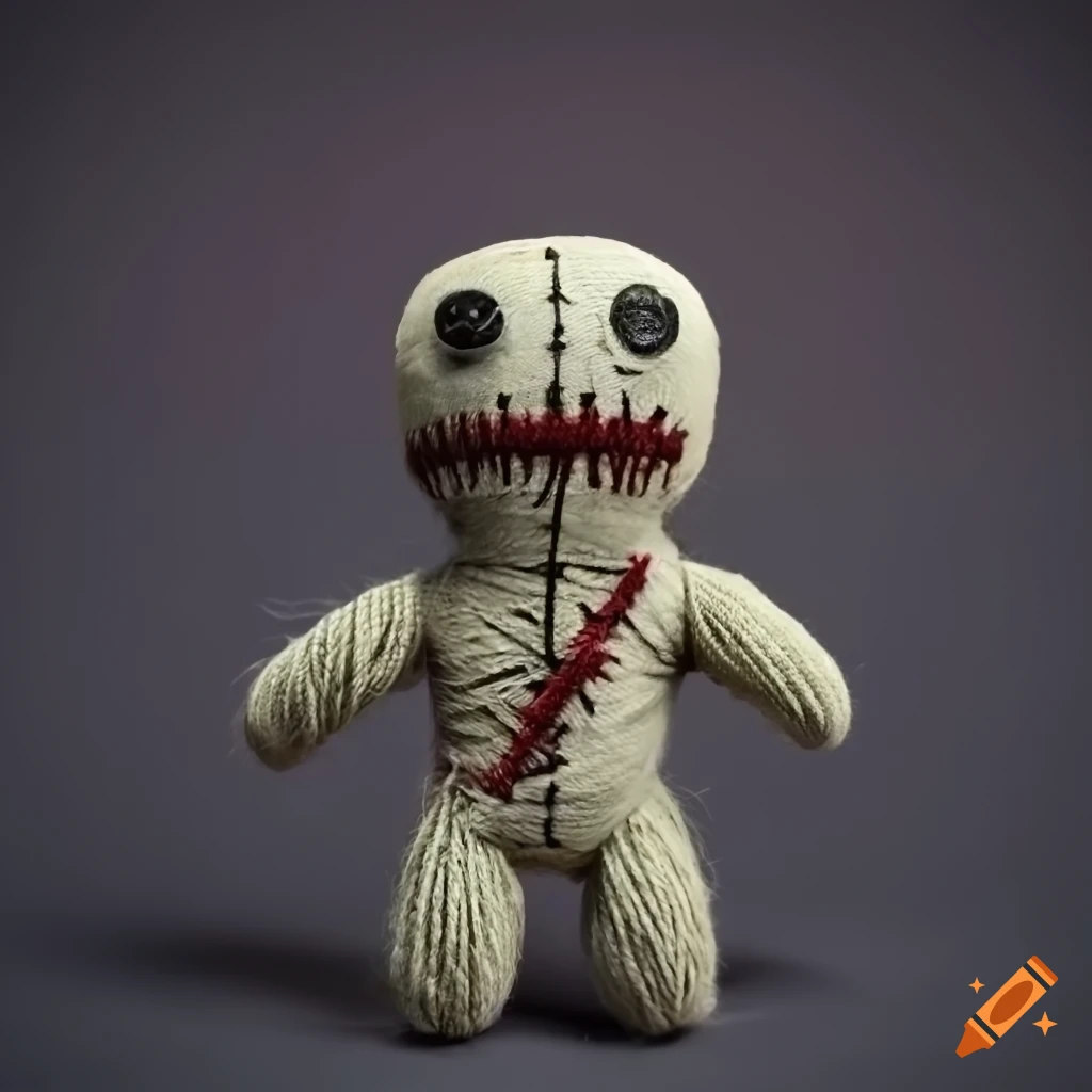 Voodoo doll inspired avatar with yarn exterior on Craiyon